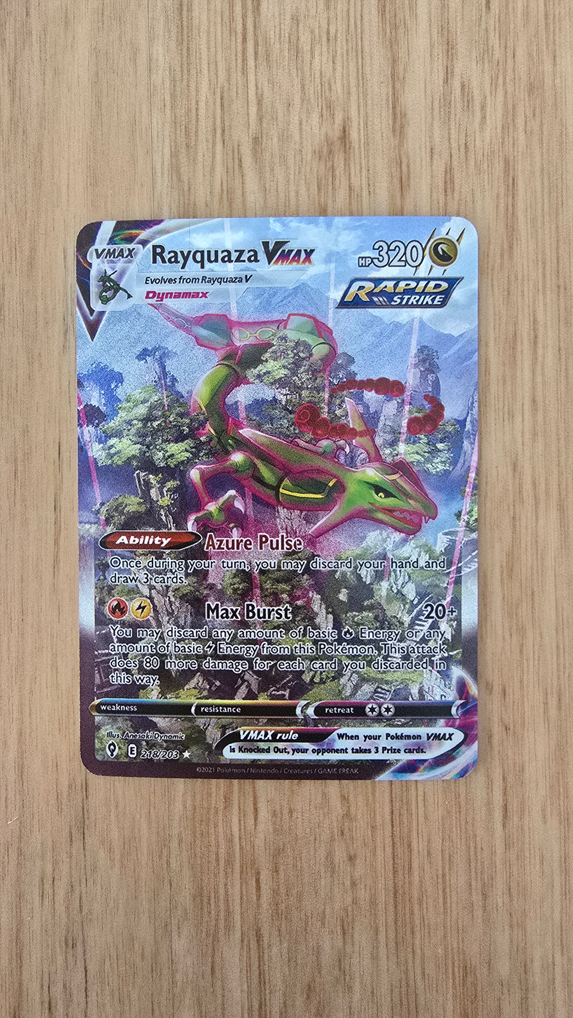 Rayquaza VMAX Alt Art Sword & Shield Evolving Skies Pokemon TCG Card P ...