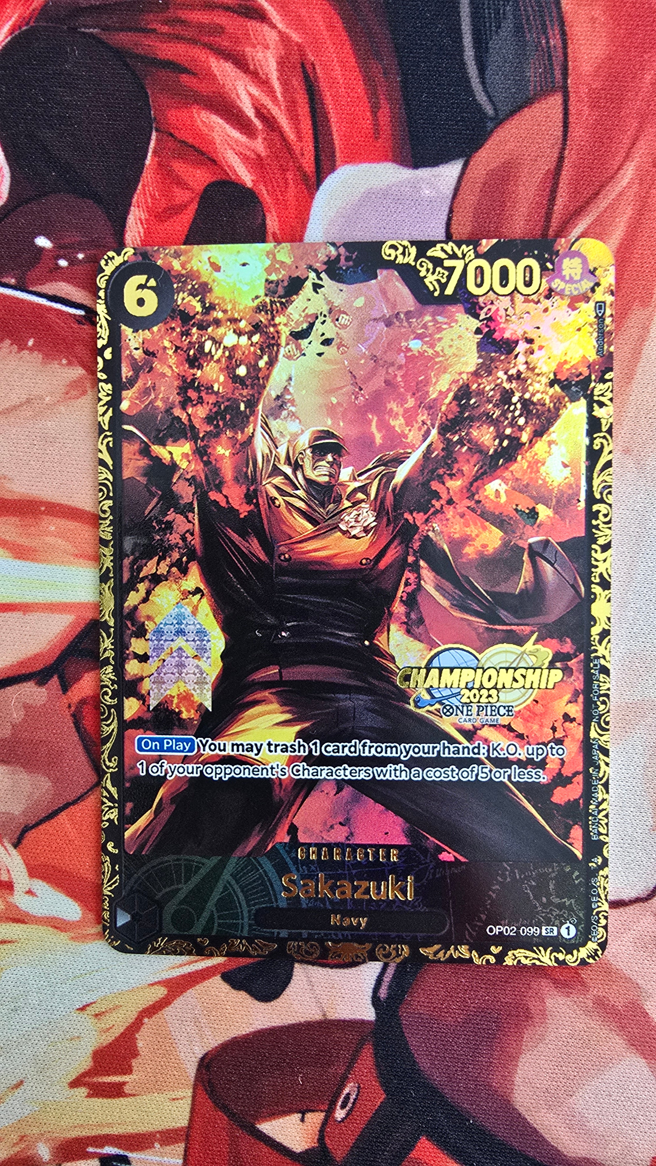 Sakazuki OP02-099 Top Prize Flagship TCG Textured Premium Promo OP Eng ...