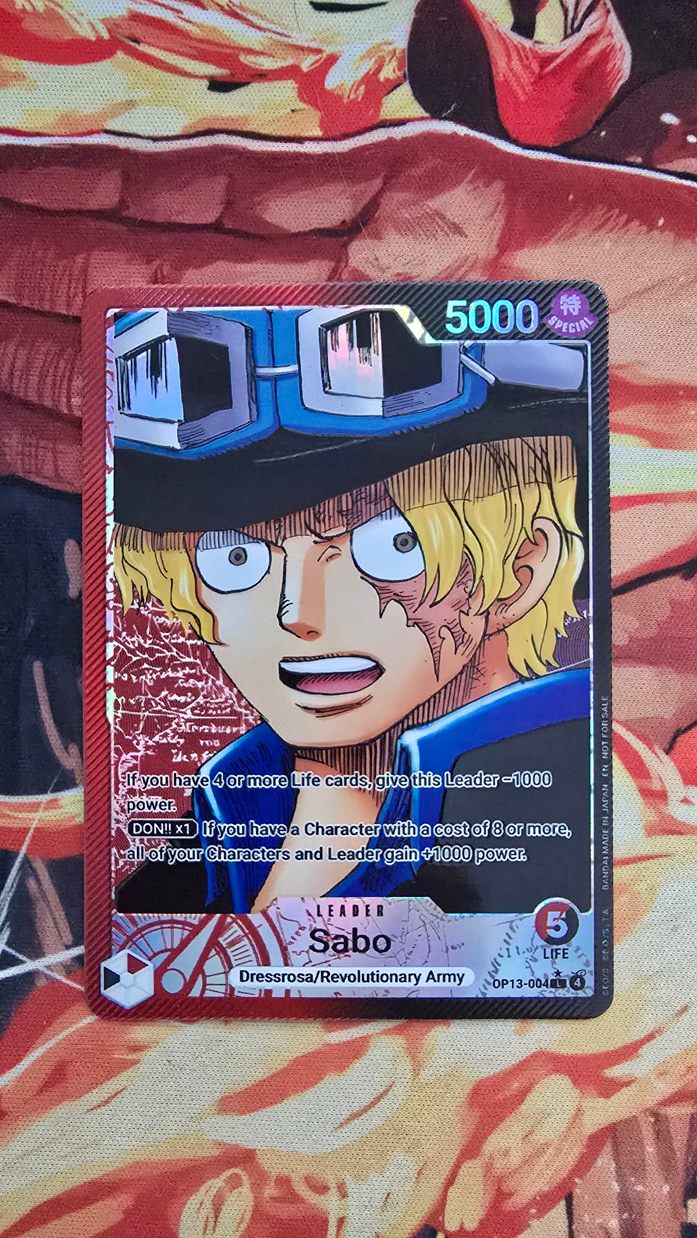 Sabo OP13 Leader Textured Holo Alt Art One Piece TCG English Proxy Car ...