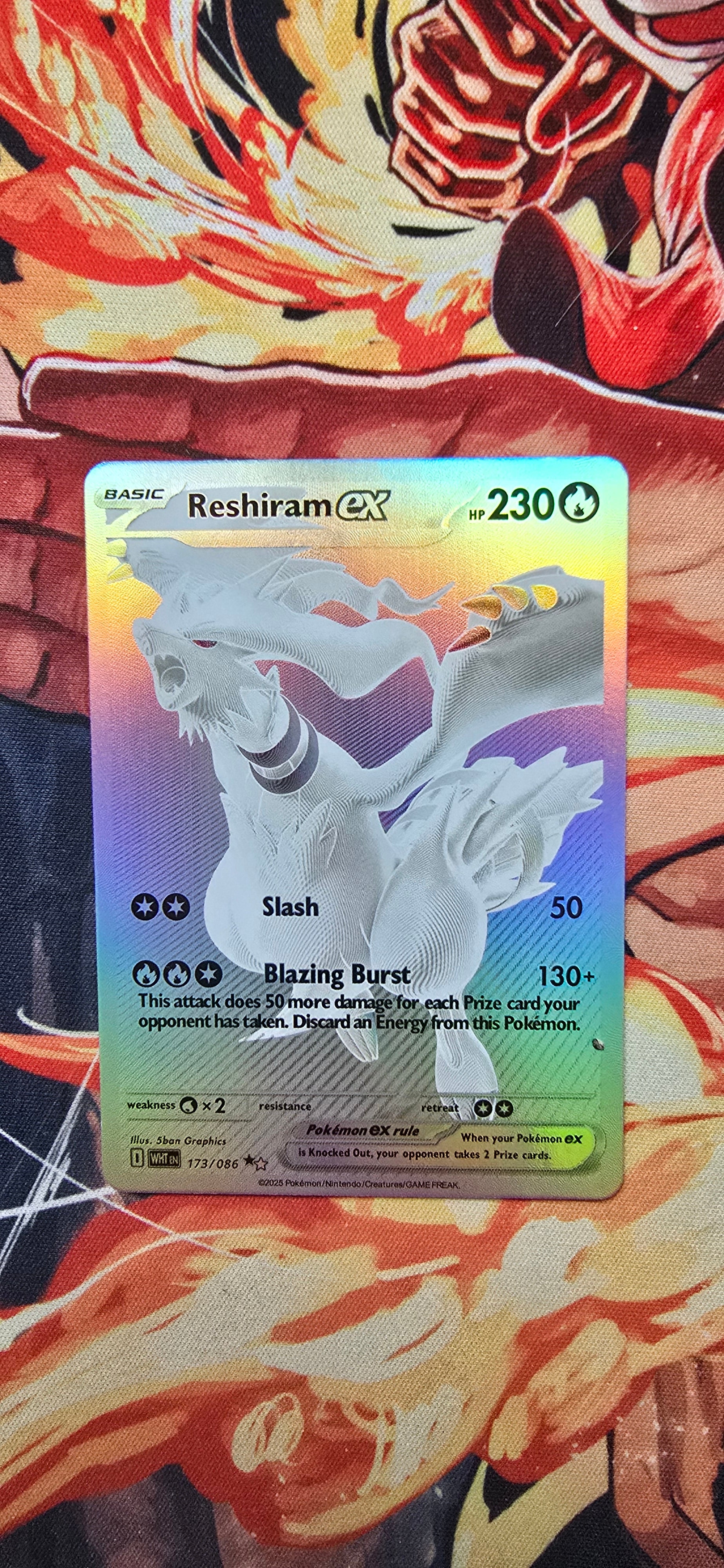 Reshiram BWR #174 Black Bolt White Flare Pokemon Card English Proxy ...